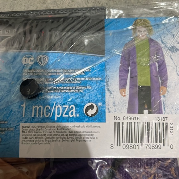 DC Comics | Other | The Joker Jacket Adult Costume New | Poshmark